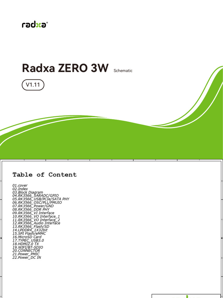 Radxa ZERO 3W Schematic Overview | PDF | Usb | Physical Layer Protocols