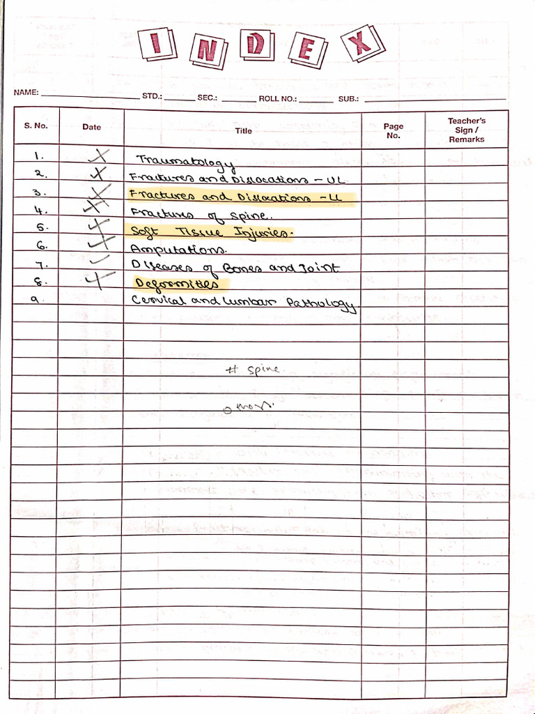 Clinical Ortho Notes Pdf