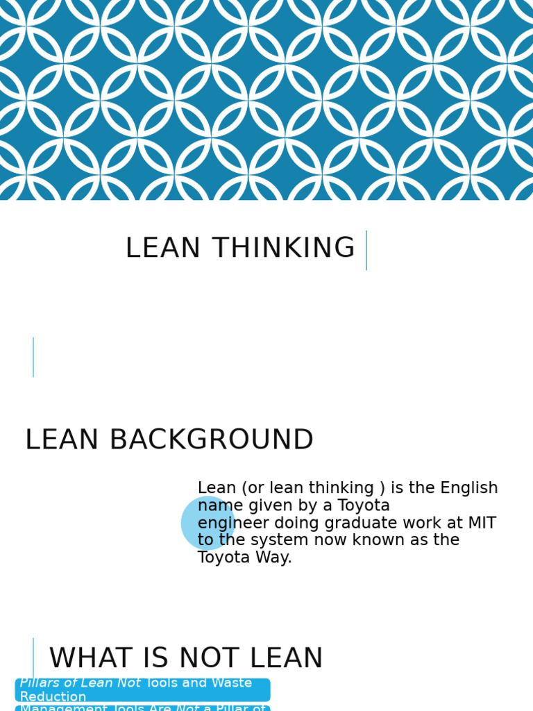 LEAN THINKING - A New Version | PDF