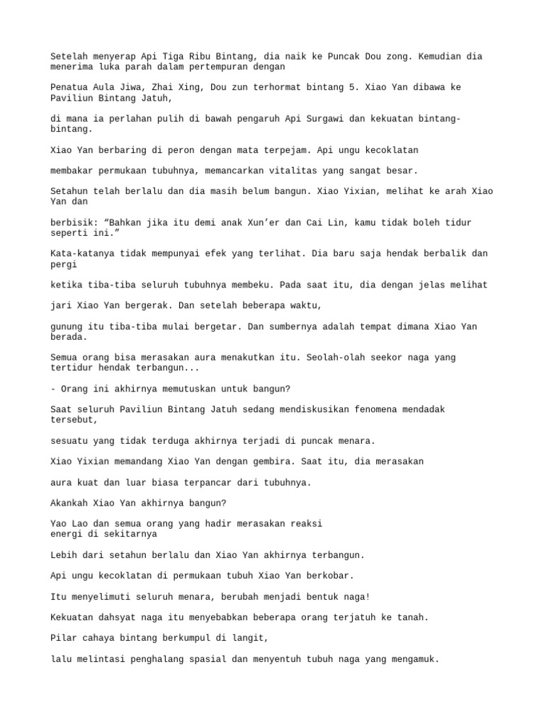 Kebangkitan Xiao Yan sebagai Dou Zun | PDF