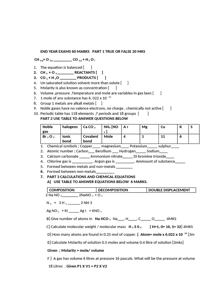 END YEAR EXAMS 60 MARK1 F 2 | PDF