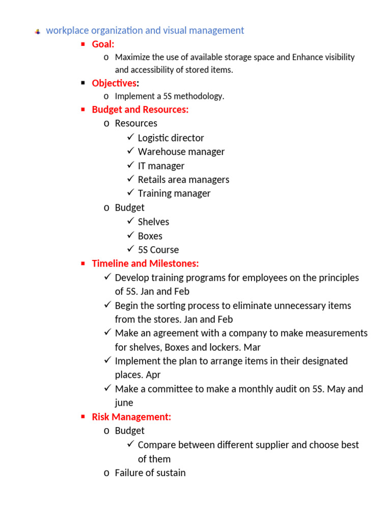 Workplace Organization and Visual Management | PDF