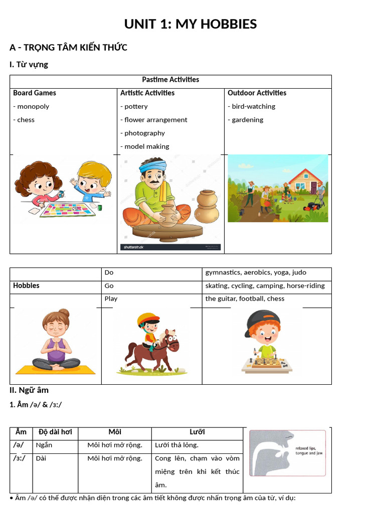 Unit 1. My Hobbies | PDF