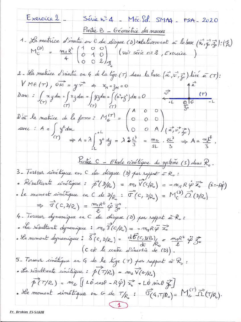 Solution Pb2 TD4 Méc - Sol-SMA4-2020 | PDF