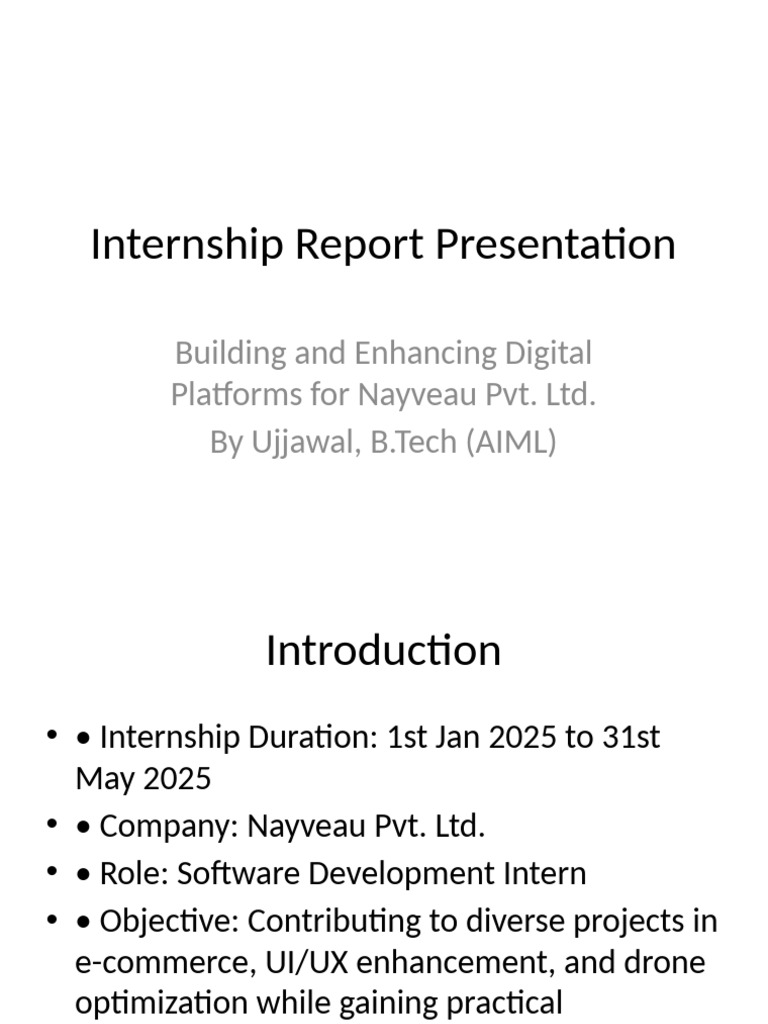 Internship Report Presentation | PDF
