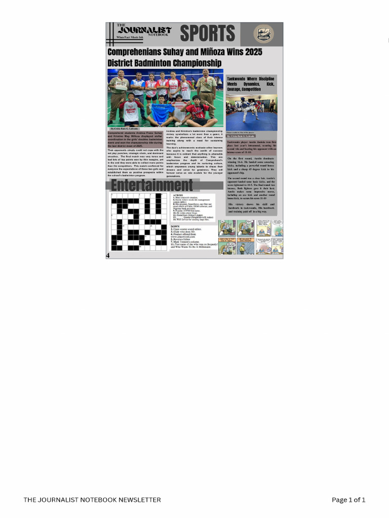 The Journalist Notebook Newsletter | PDF