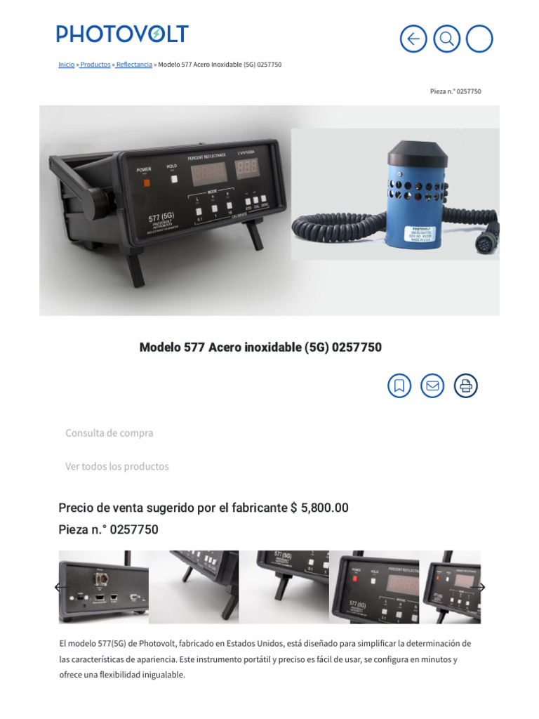 Medidor de Reflectancia 577 de Photovolt | PDF