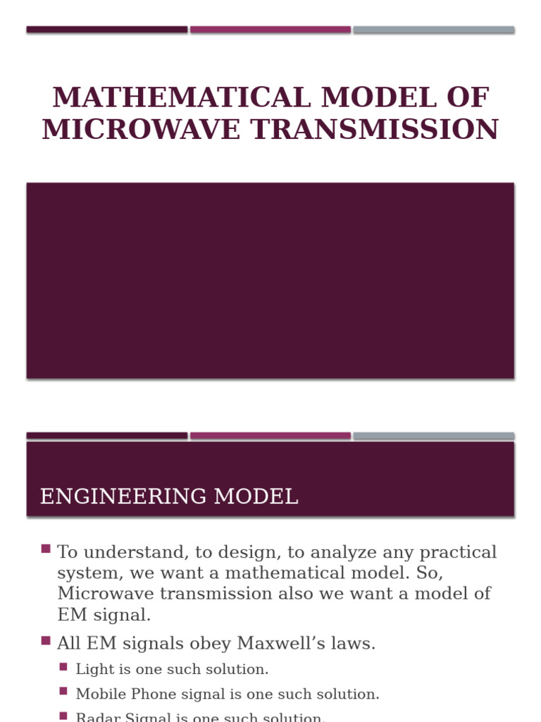 Mathematical Model of Microwave Transmission.pptm | PDF | Waveguide ...