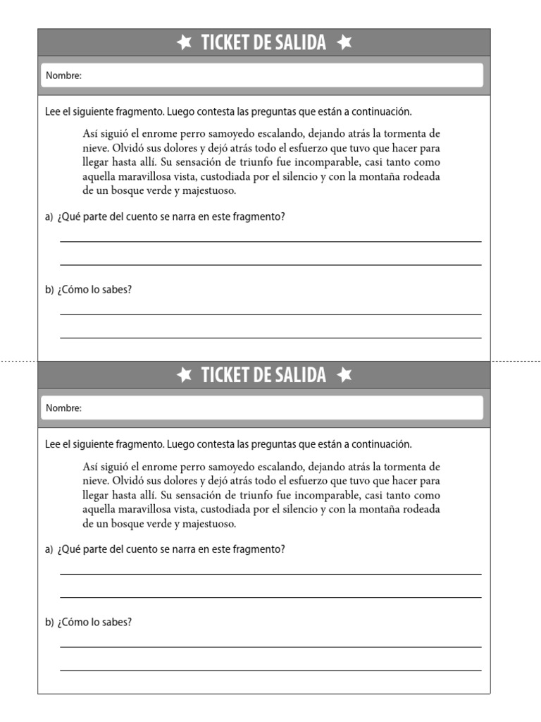 4° Modulo 2 Clase 10 Ticket de Salida | PDF