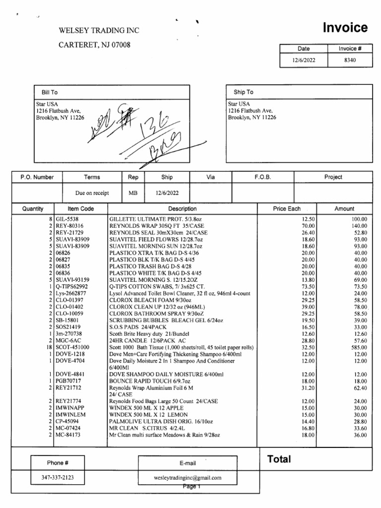 Invoice for Appeal | PDF