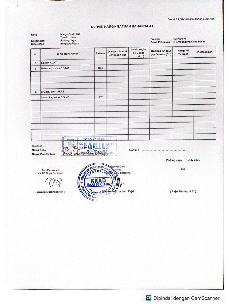 Survey Harga Toko Tb. Family | PDF