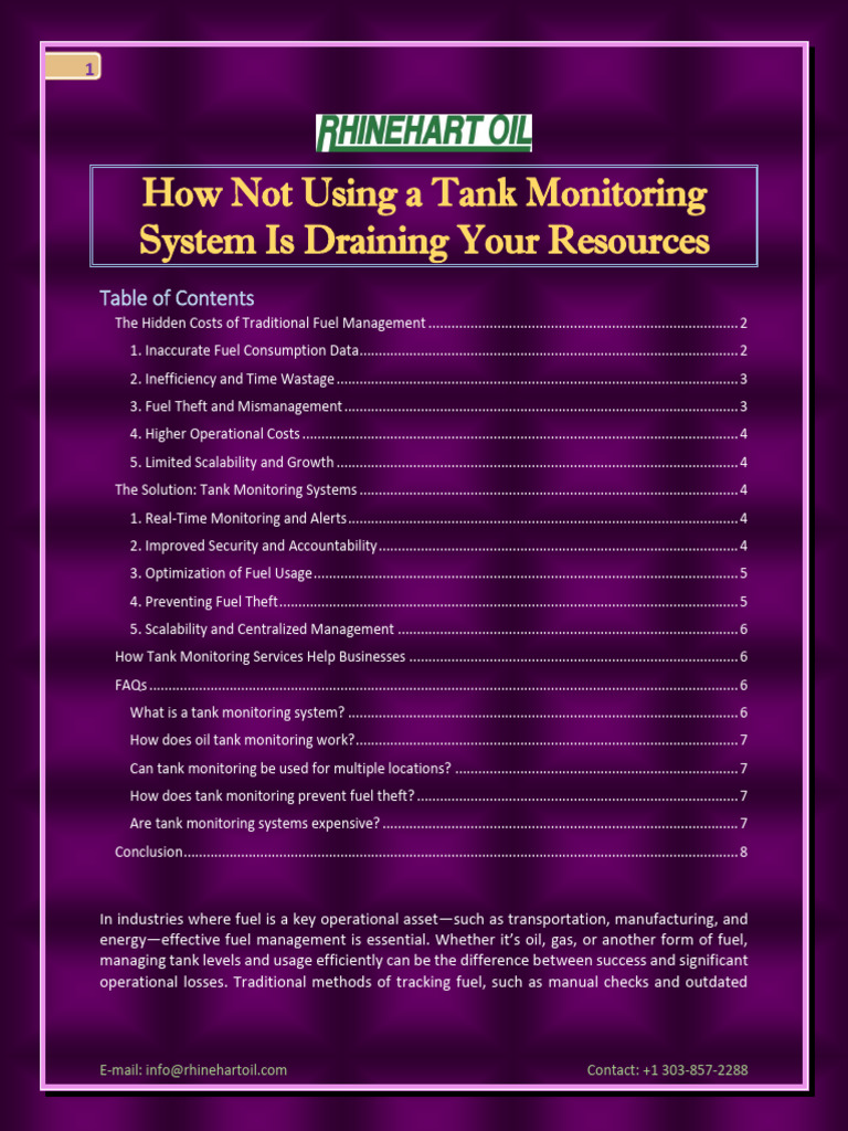 How Not Using A Tank Monitoring System Is Draining Your Resources | PDF ...