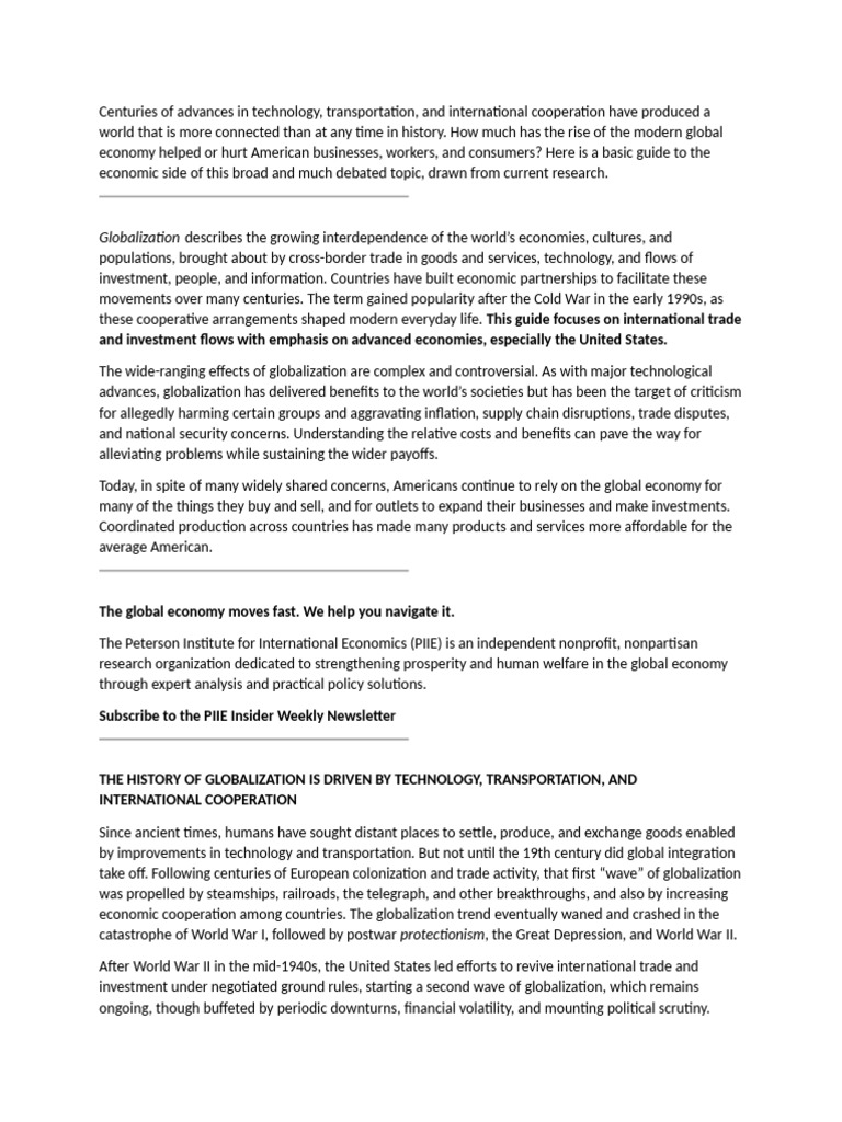 Centuries of Advances in Technology | PDF | Globalization | Economies