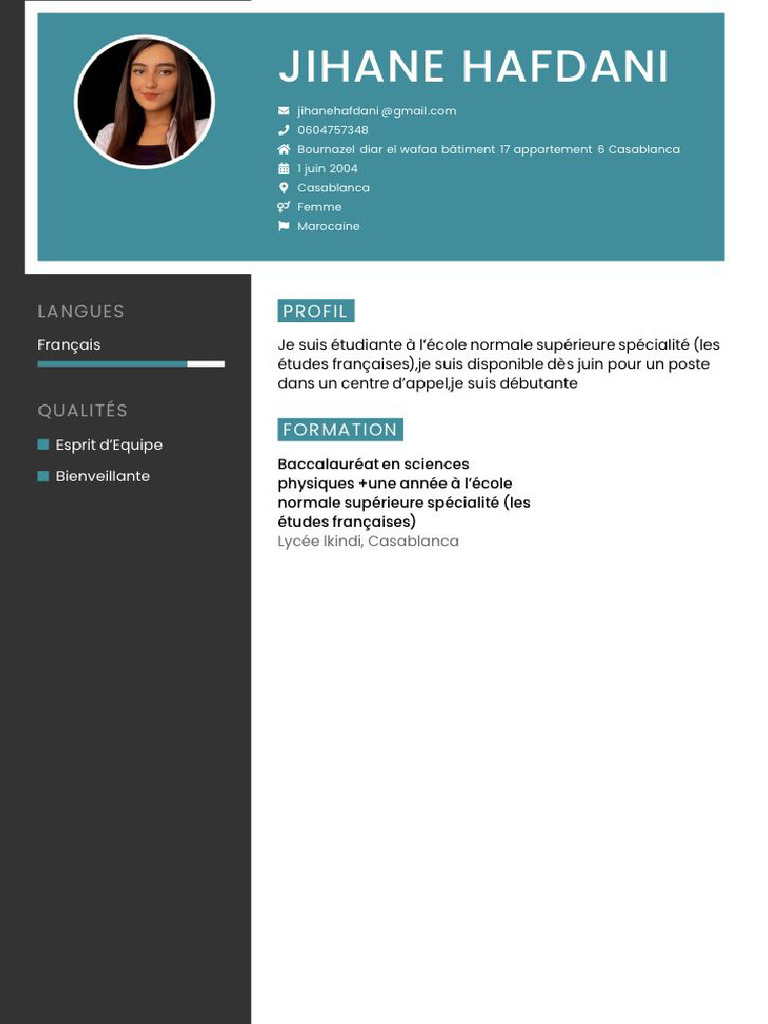 CV Jihane Hafdani | PDF