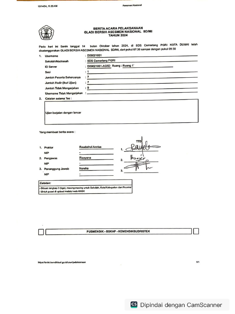 berita acara gladi h1 | PDF
