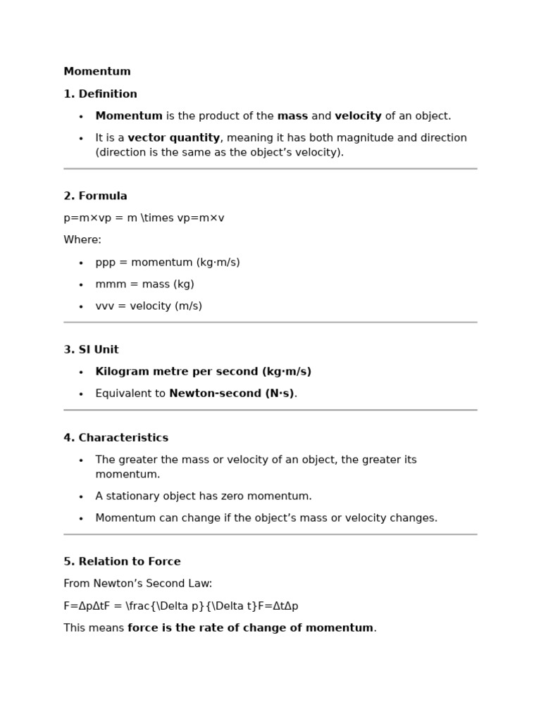 Momentum Notes | PDF