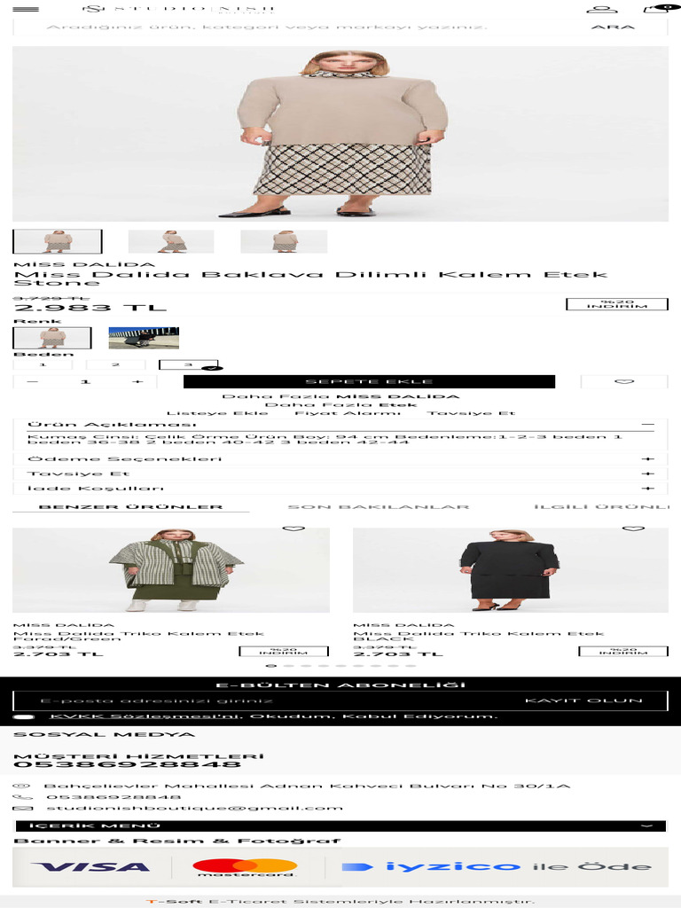 Miss Dalida Baklava Dilimli Kalem Etek Stone Studio Nish | PDF