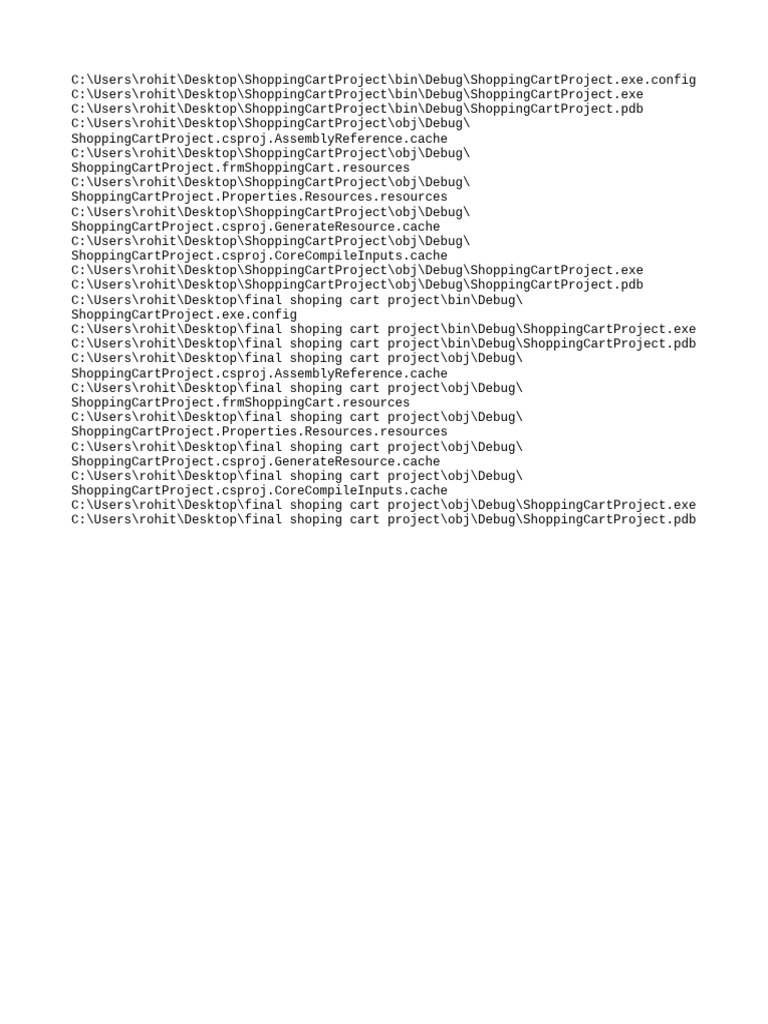 ShoppingCartProject Csproj FileListAbsolute | PDF