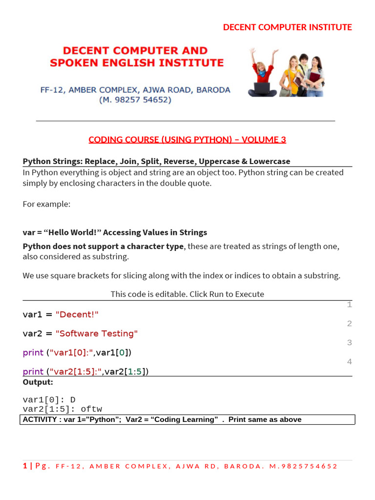 DECENT CODING COURSE USING PYTHON MAY 2024 File 3 | PDF | Parameter (Computer Programming ...