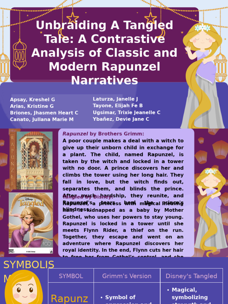 Contrast of Rapunzel Narratives | PDF | Rapunzel