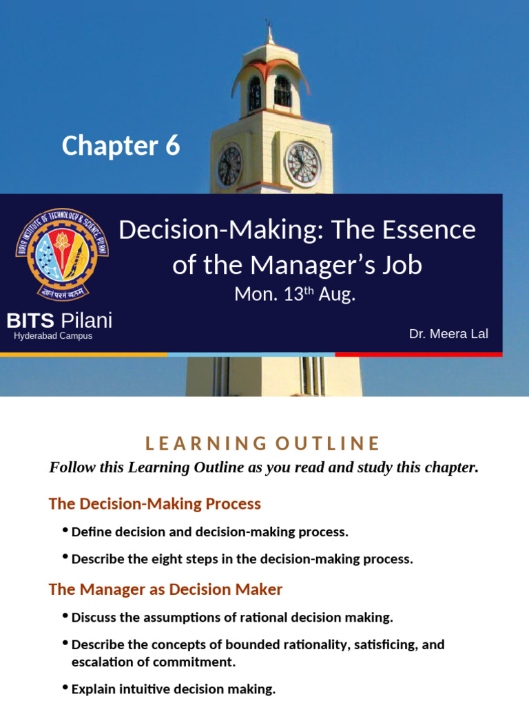 L6 | PDF | Decision Making | Rationality