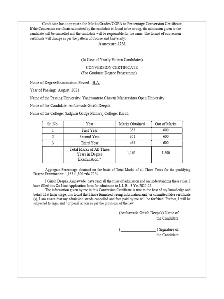 Conversion Certificate Recover | PDF