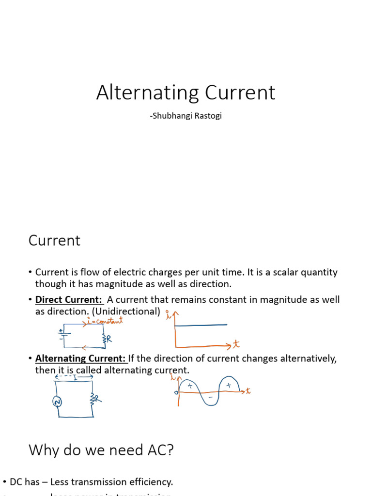 Chapter-7 Alternating Current (Part-1) | PDF | Electric Current | Alternating Current