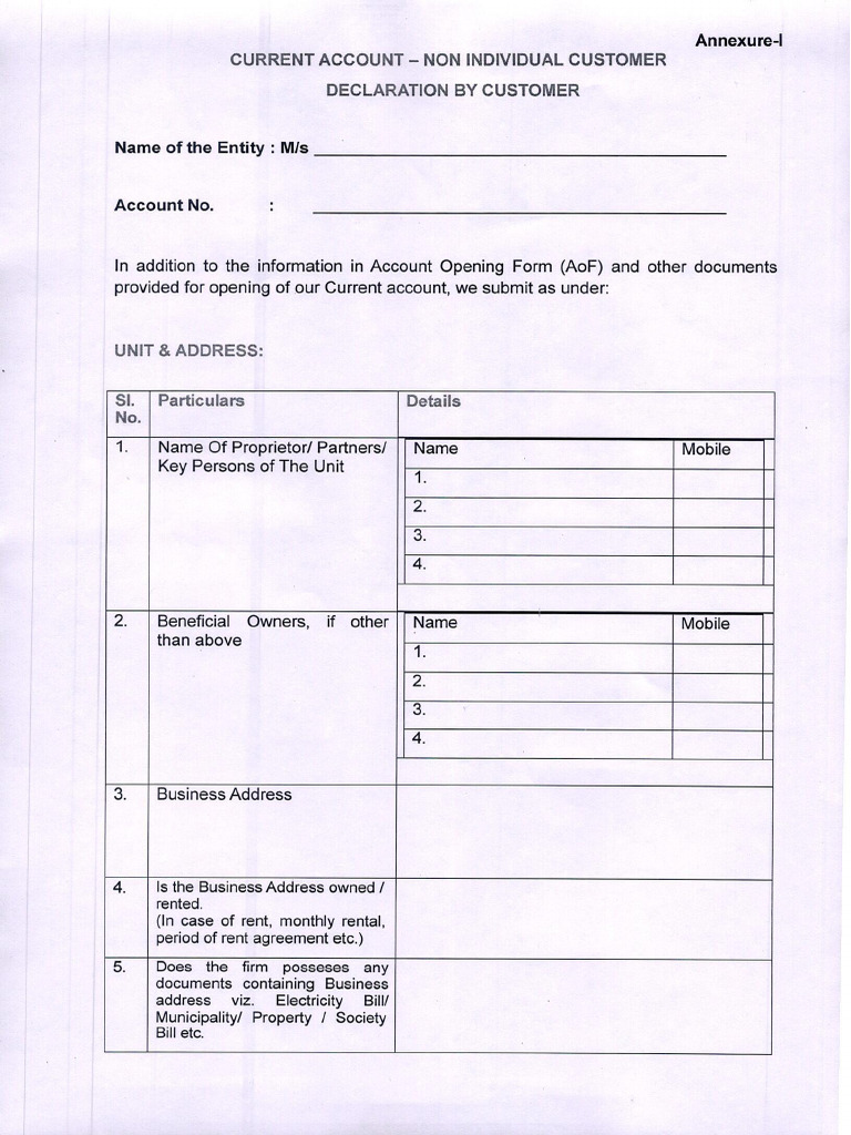 Annexure I 0001 | PDF