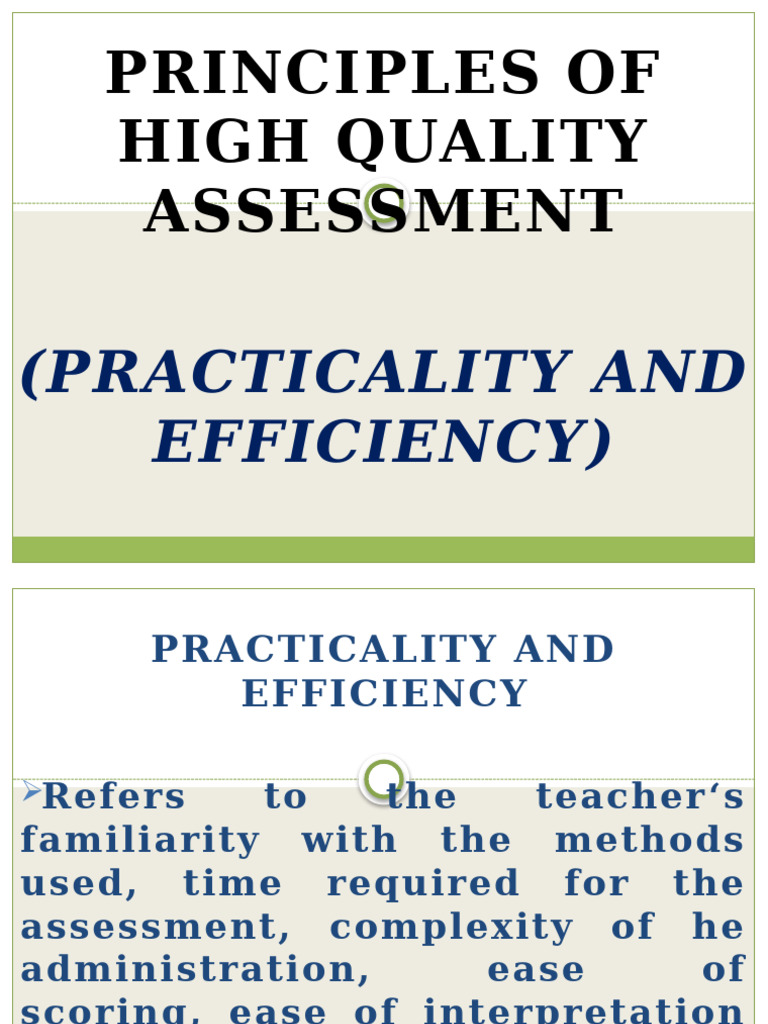5. Practicality and Efficiency | PDF | Educational Assessment | Cognition
