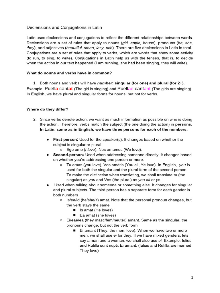 Understanding Latin Declensions | PDF | Grammatical Gender ...
