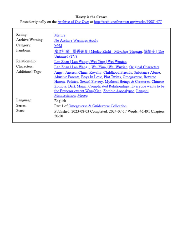 Heavy Is The Crown | PDF | Emperor Of China | Emperor