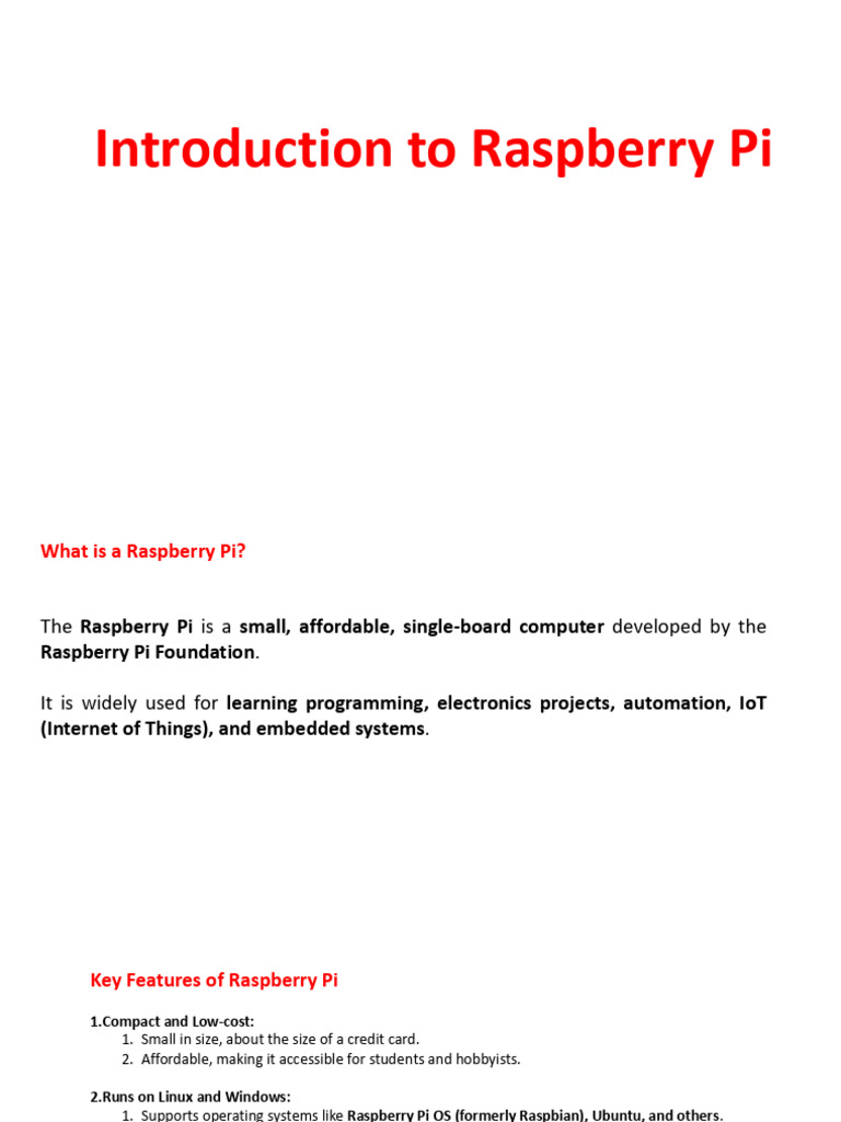 A883652904 - 20248 - 5 - 2025 - Rasberry Pi First Lect | PDF | Raspberry Pi | Computer Hardware