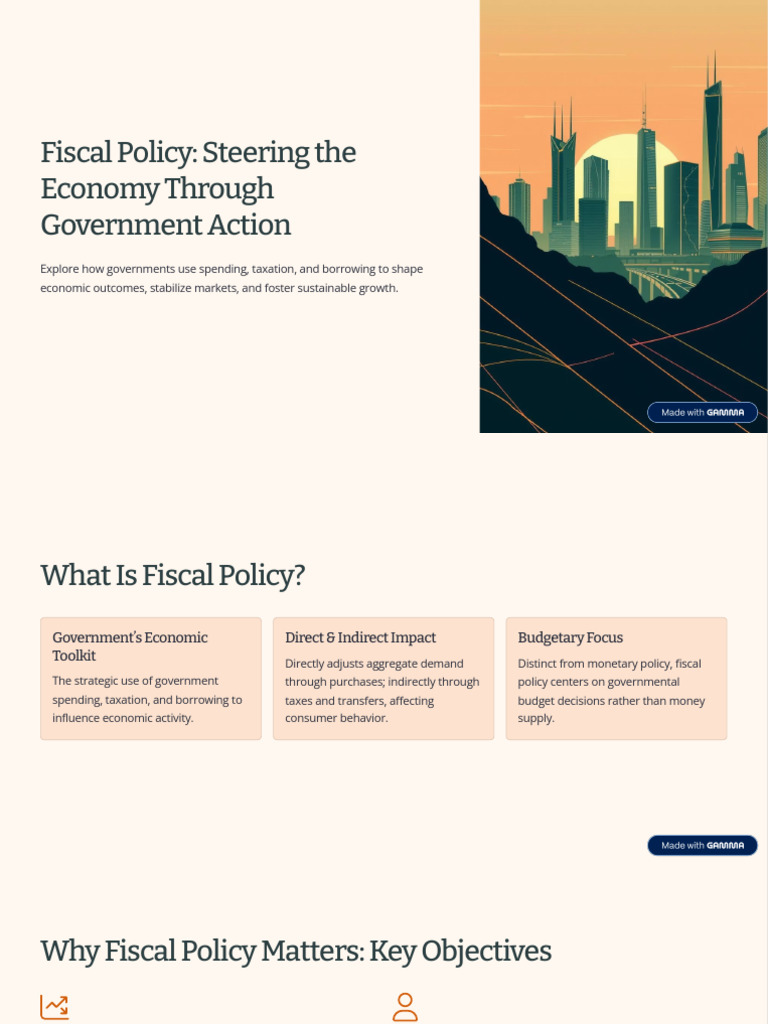 Fiscal Policy Steering The Economy Through Government Action | PDF ...