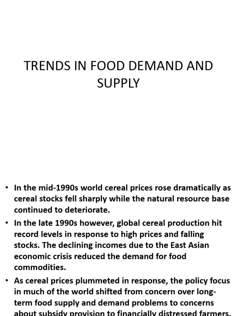 Food Demand and Supply Trends Analysis | PDF | Agriculture | Food Security