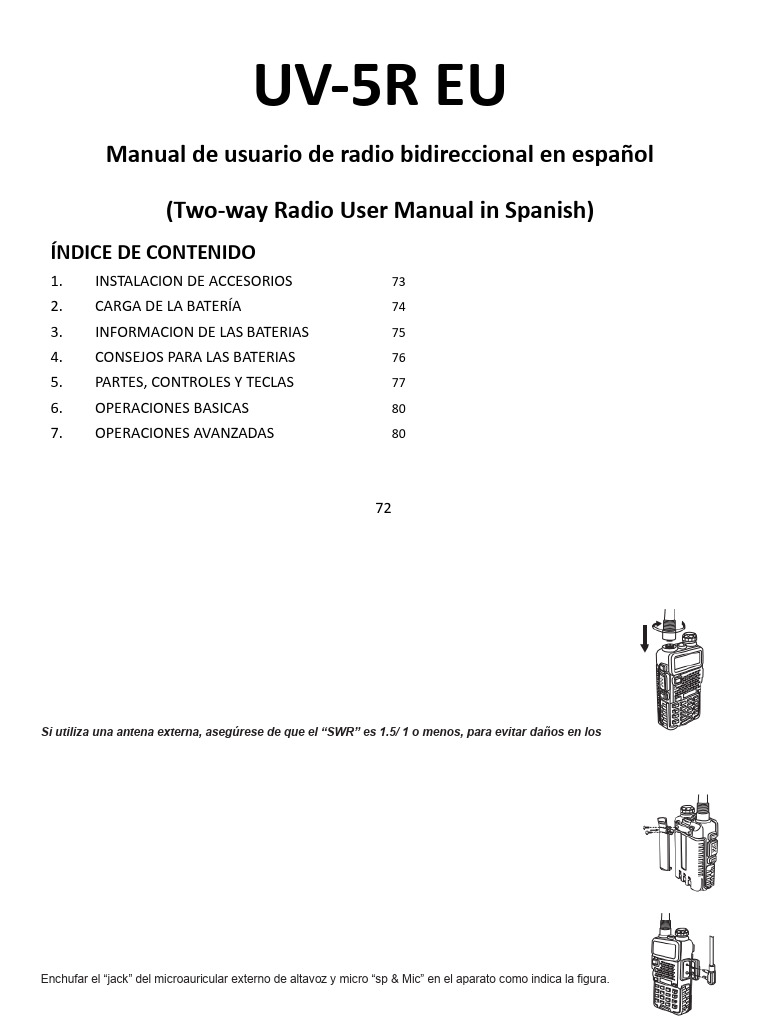 UV5R EU Manual Ususario Español | PDF | Tecnología de información y comunicaciones | Radio