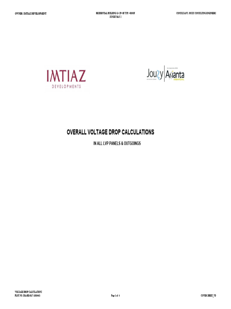 Voltage Drop Calculations for LVP Panels | PDF | Electricity ...