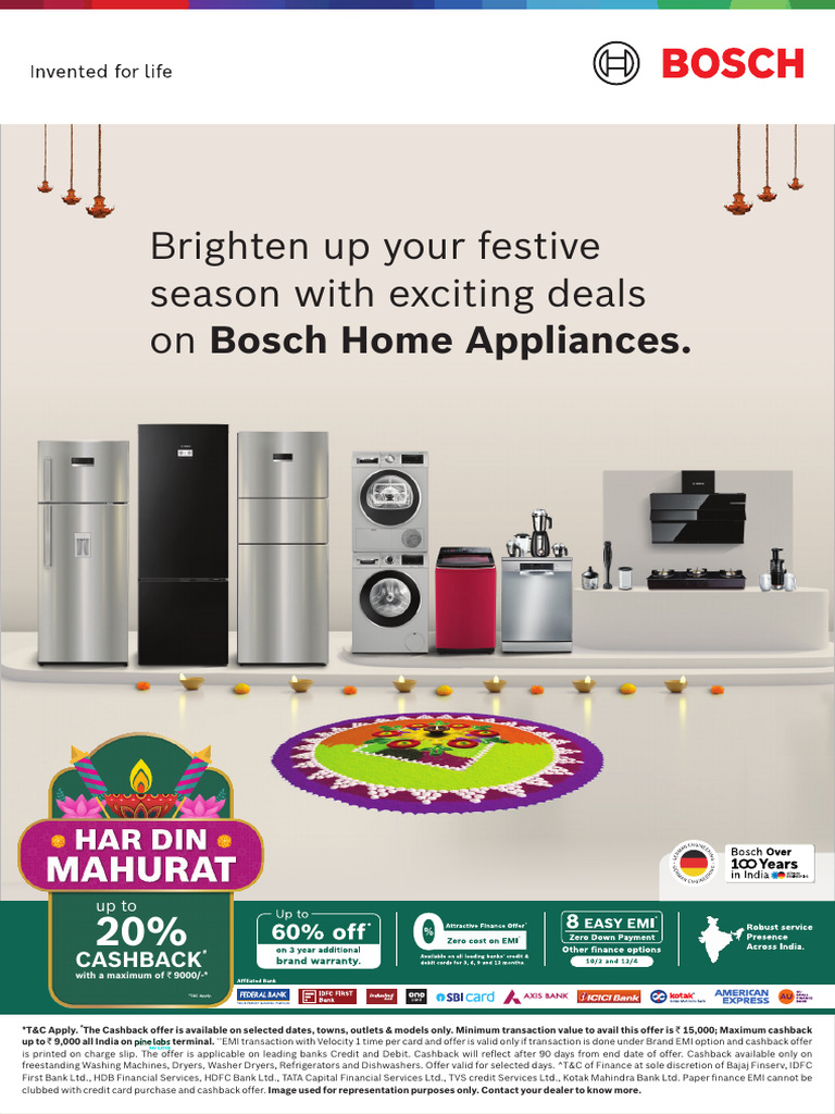 Bosch Cashback Offers on Appliances | PDF | Credit Card | Washing Machine