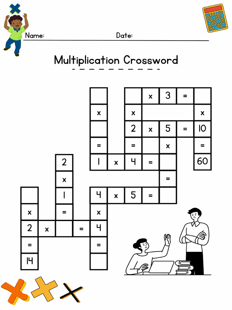 Multiplication Crossword Puzzle Worksheet | PDF