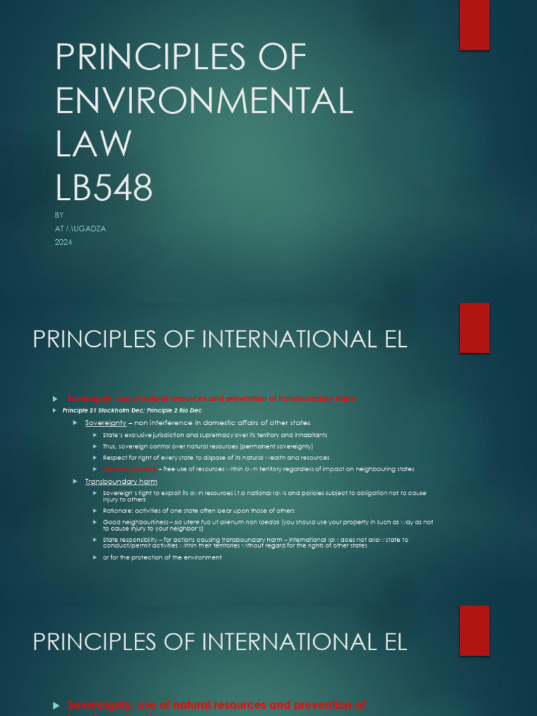 Principles of Environmental Law Explained | PDF | Sustainability ...