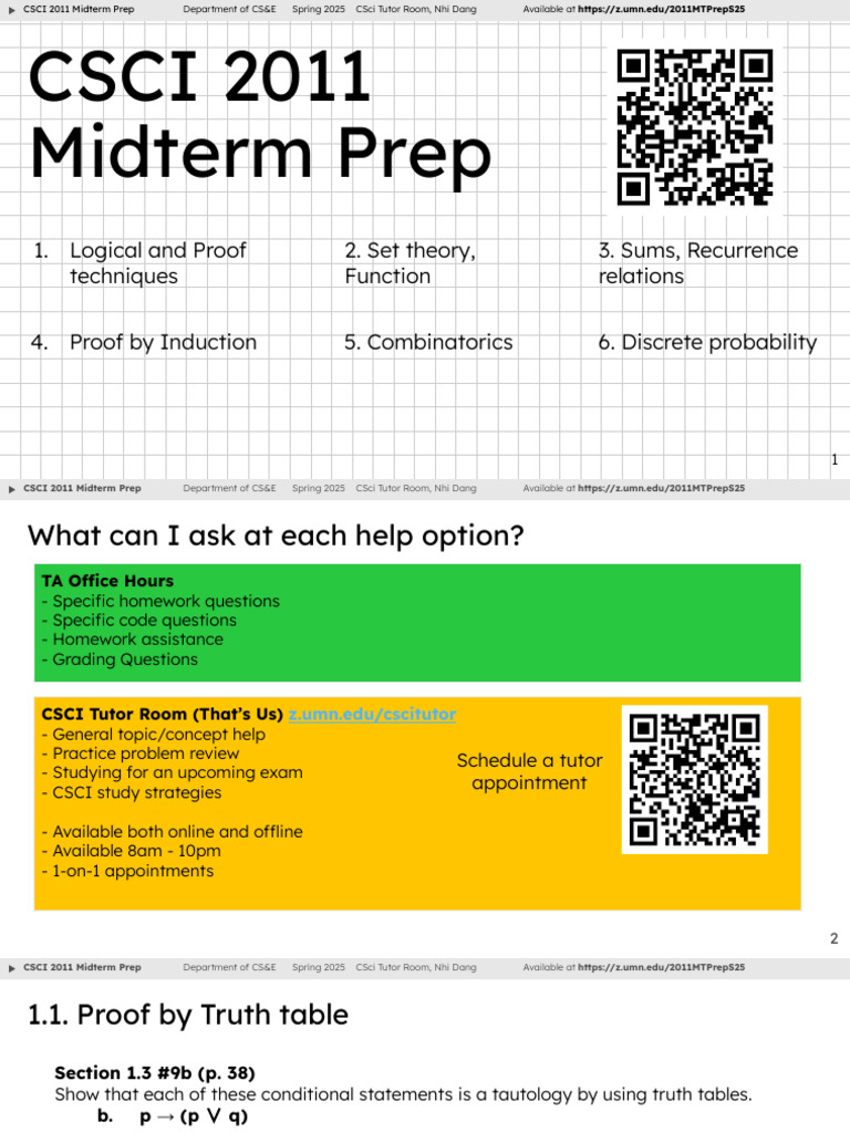 (Jack) CSCI 2011 Midterm Prep | PDF | Mathematical Proof | Mathematics