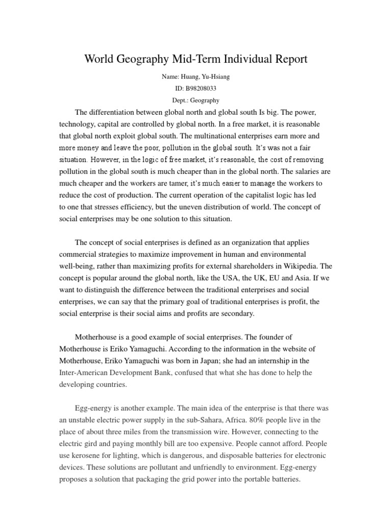 World Geography Mid Report | PDF