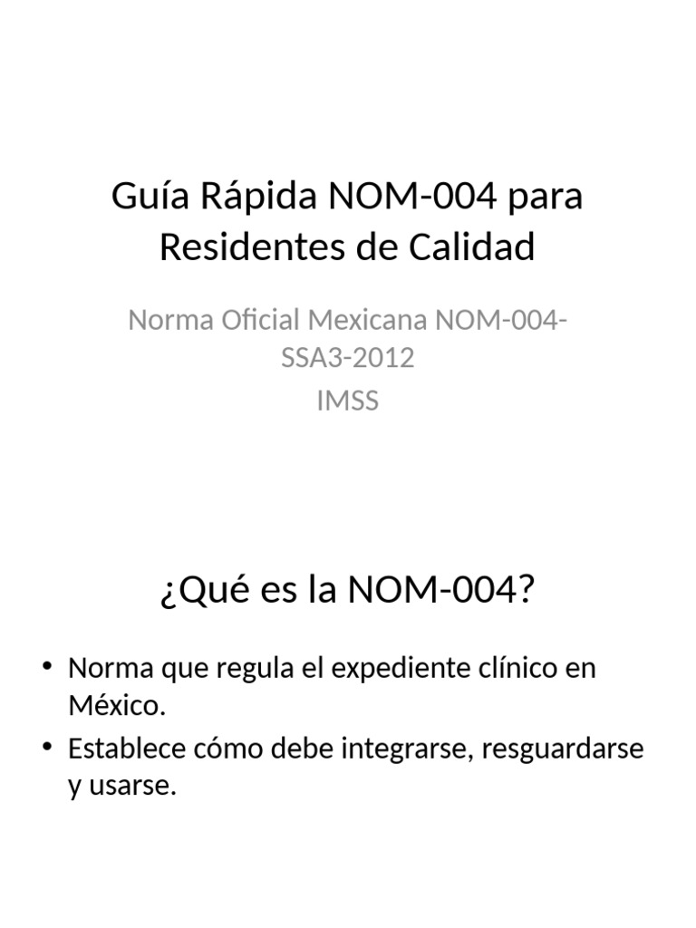 Guía NOM-004 para Residentes Médicos | PDF