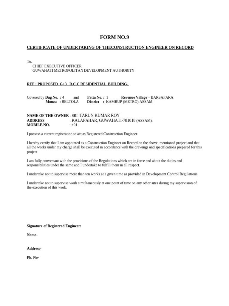 Form No 9 | PDF