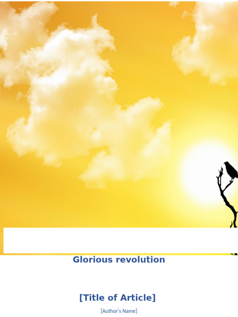 Glorious Revolution: Key Achievements and Impact | PDF | Whigs (British ...