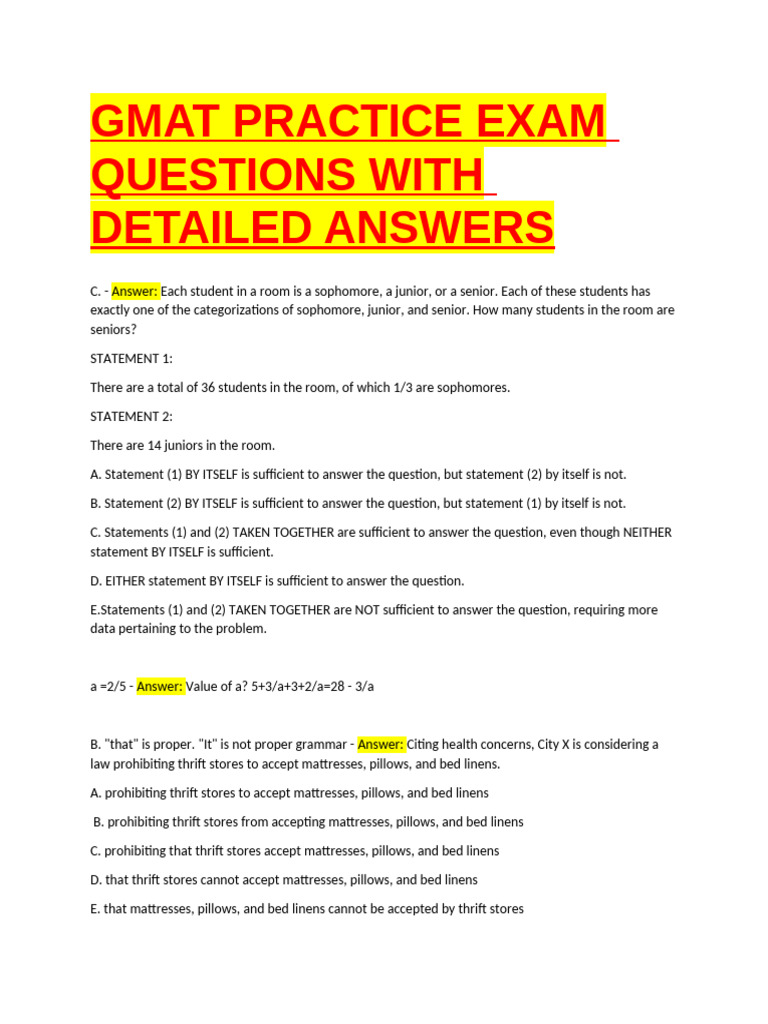 GMAT Practice Exam Questions | PDF | Coal | Fossil Fuel Power Station