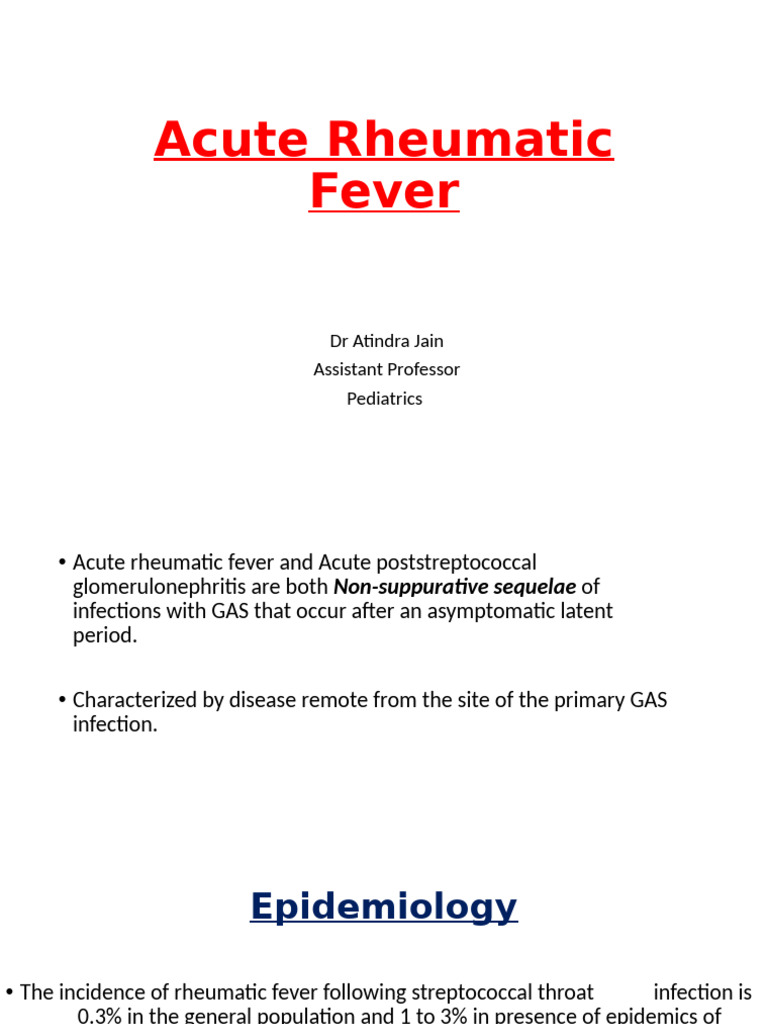 Overview of Acute Rheumatic Fever | PDF | Medical Specialties ...