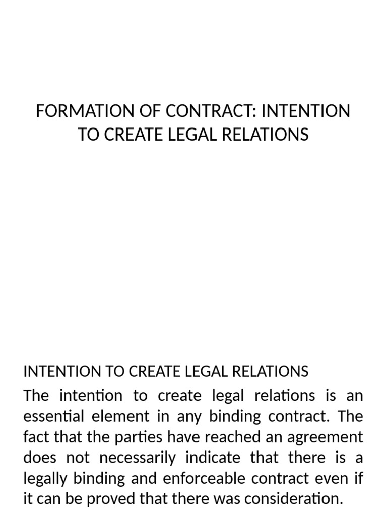 Legal Intent in Contracts Explained | PDF | Guarantee | Common Law