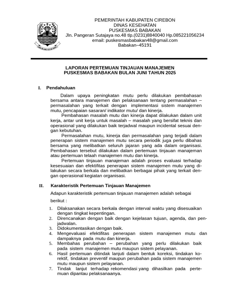Lap - Hasil PTM Juni 2025 | PDF