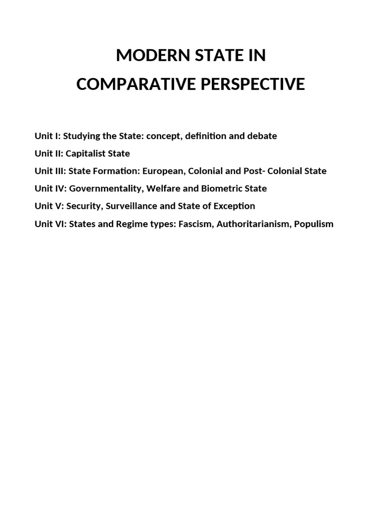 Comparative Analysis of Modern State Dynamics | PDF | State (Polity ...