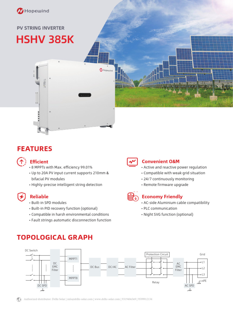 Datasheet Hopewind Solar Inverter India HopeSun Commercial Industrial ...